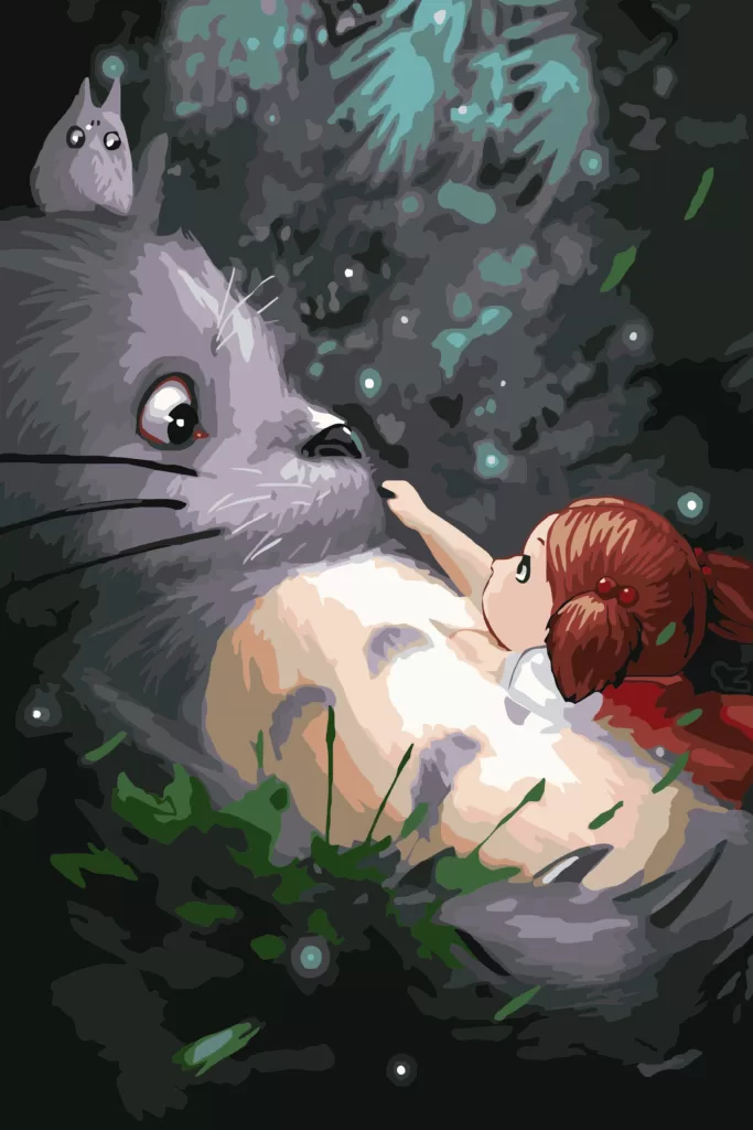 A Little Girl and Her Pet - Paint by Numbers - Paint My Numbers